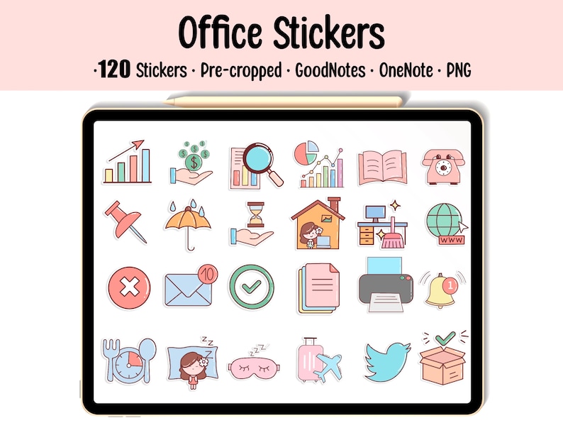 Office Digital Stickers, Office Job Stickers, Pre-cropped Stickers ...