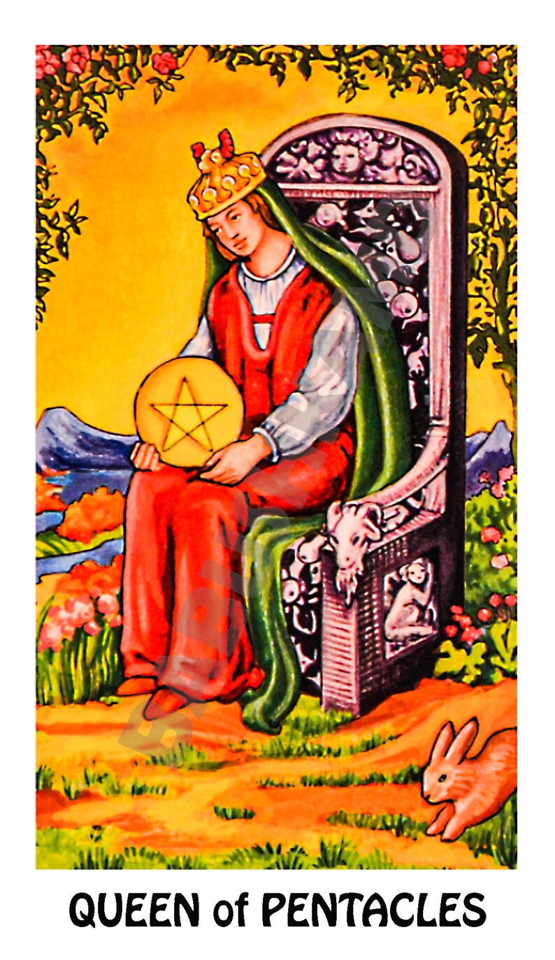 Printable Tarot Cards Minor Arcana Suit of Pentacles 14 - Etsy
