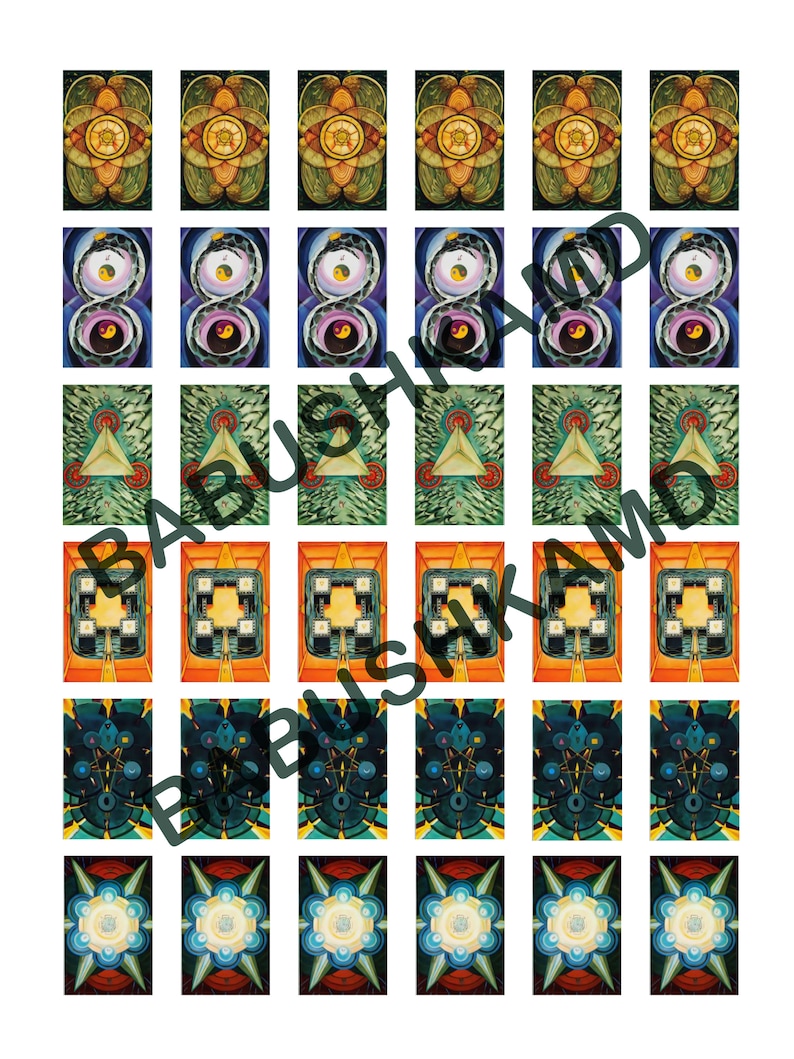 Printable Thoth Tarot Stickers: Borderless Mini Cards (PDF) - Etsy
