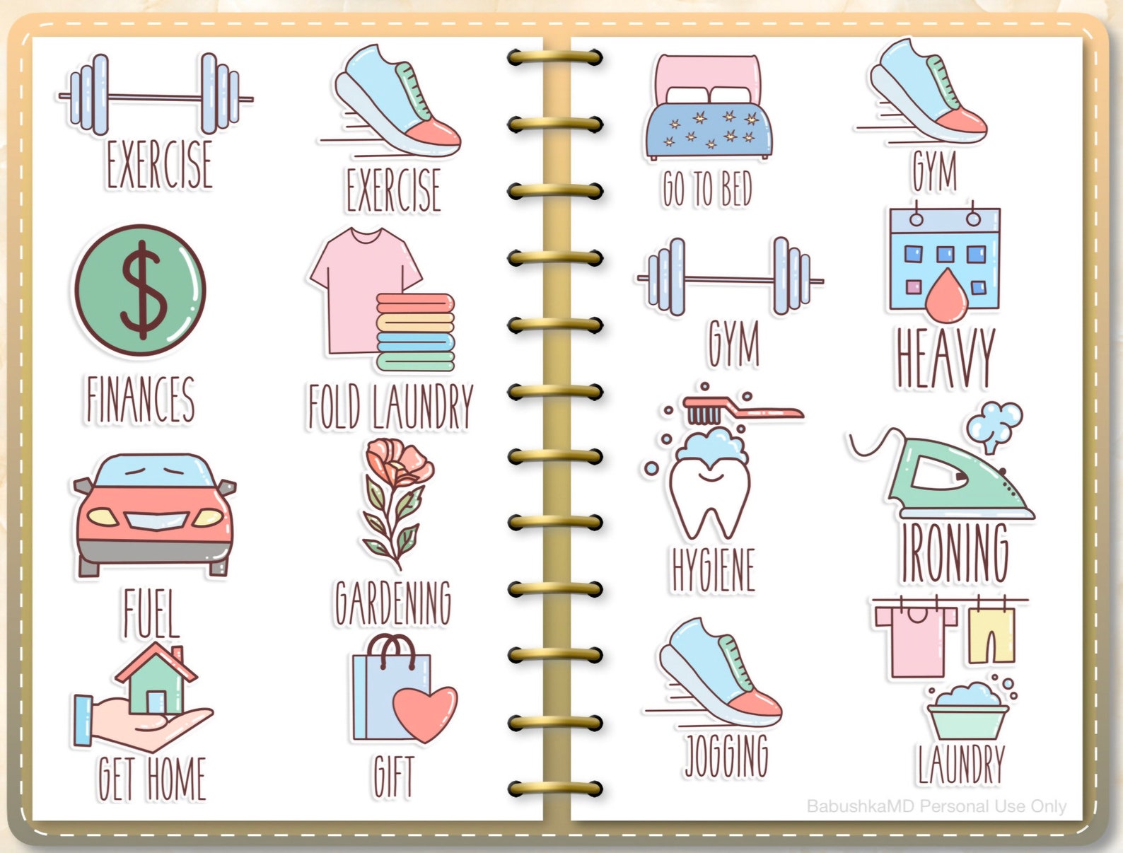 Everyday Life Digital Stickers Daily iPad Stickers - Etsy