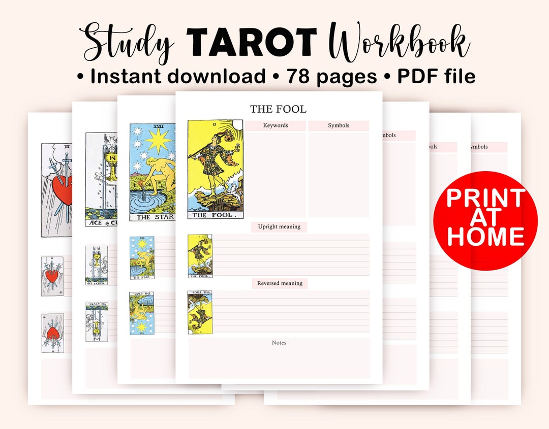 Printable Tarot Study Workbook: Beginner's Journal (PDF) - Etsy
