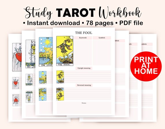 Printable Tarot Study Pages Tarot for Beginners Tarot | Etsy