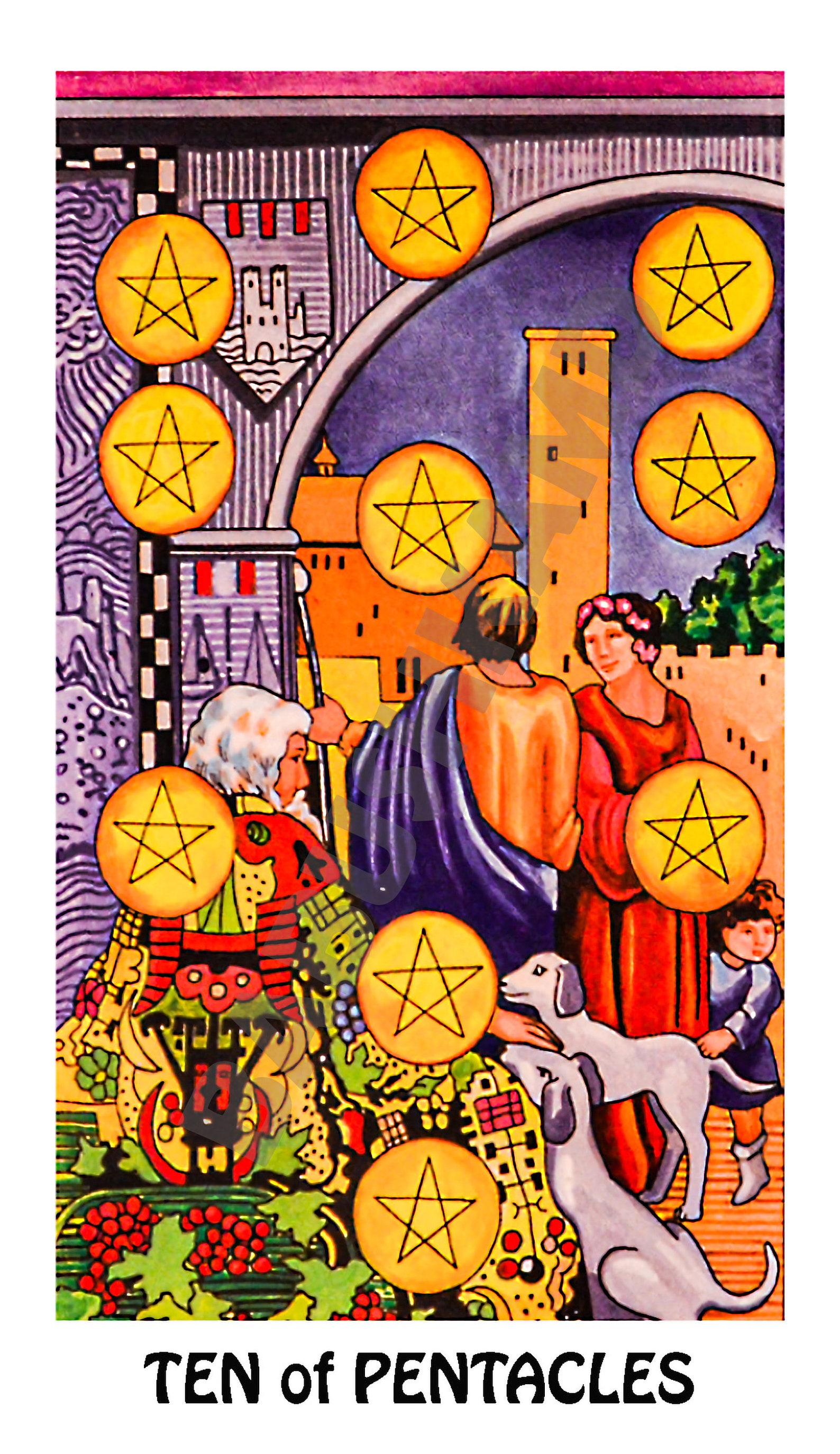 Printable Tarot Cards Minor Arcana Suit of Pentacles 14 - Etsy