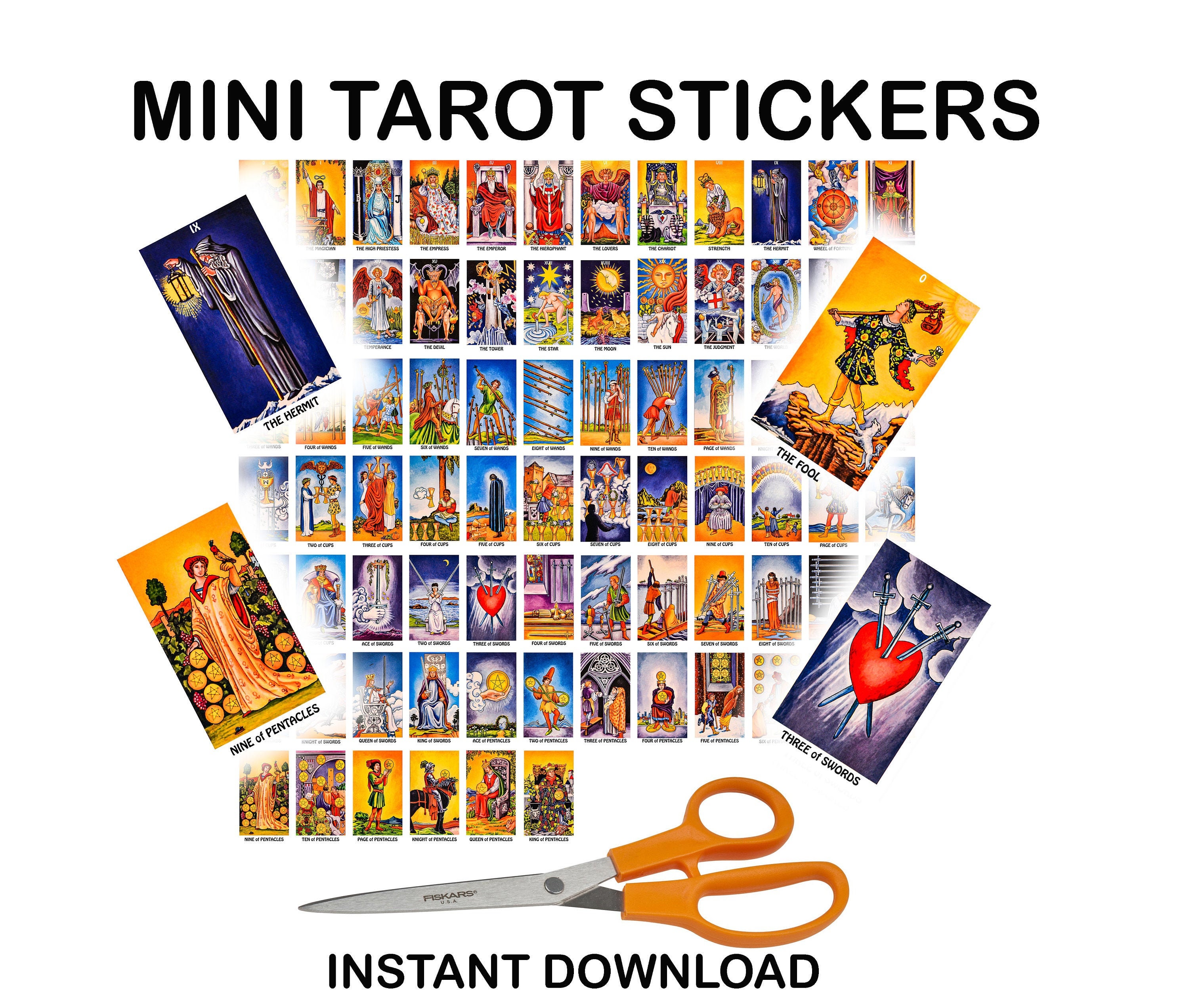 Tarot Stickers Printable Tarot Journaling Instant Download - Etsy