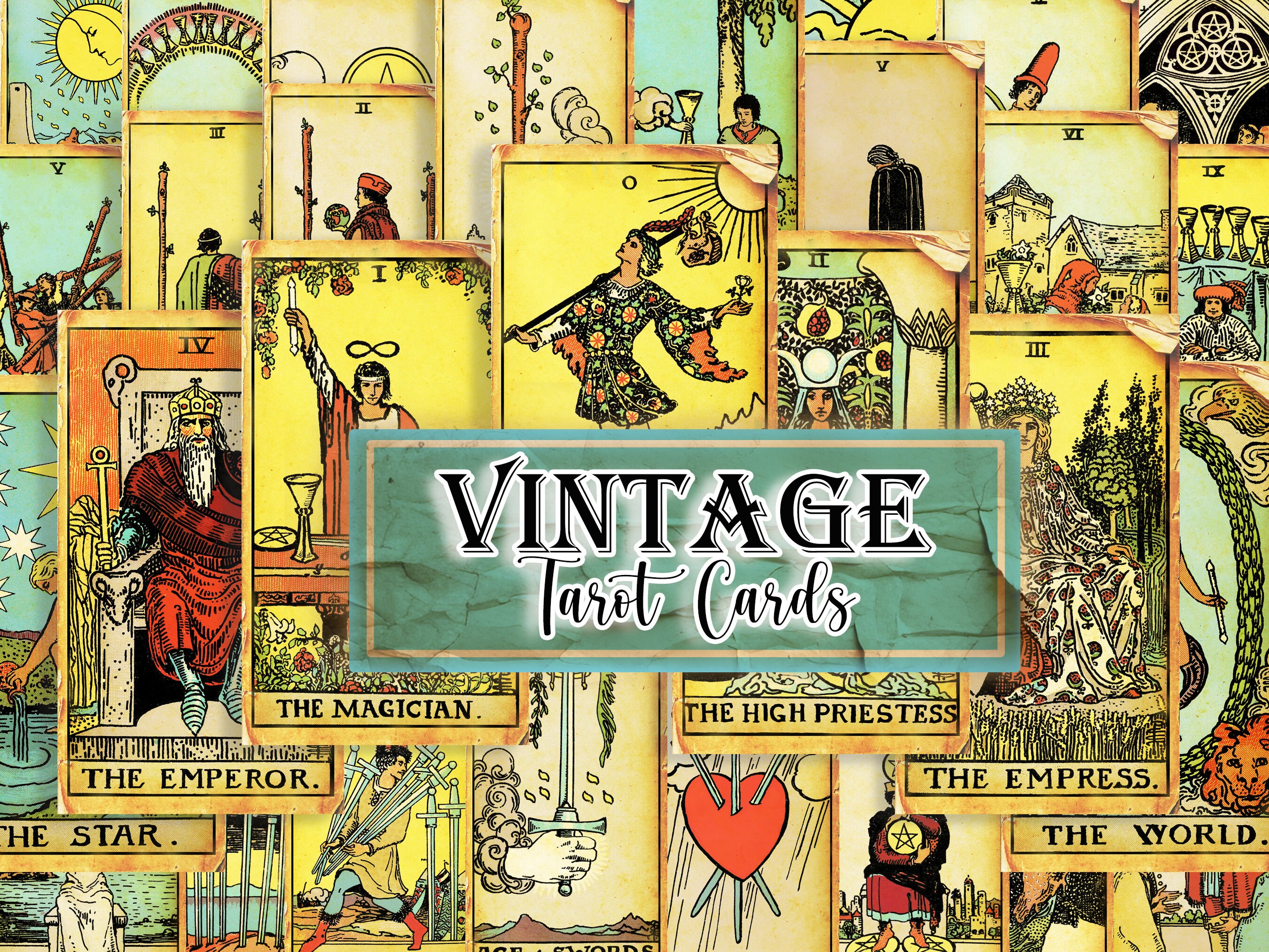 Vintage Tarot Cards, Antique Tarot Cards, High Quality, High Resolution ...