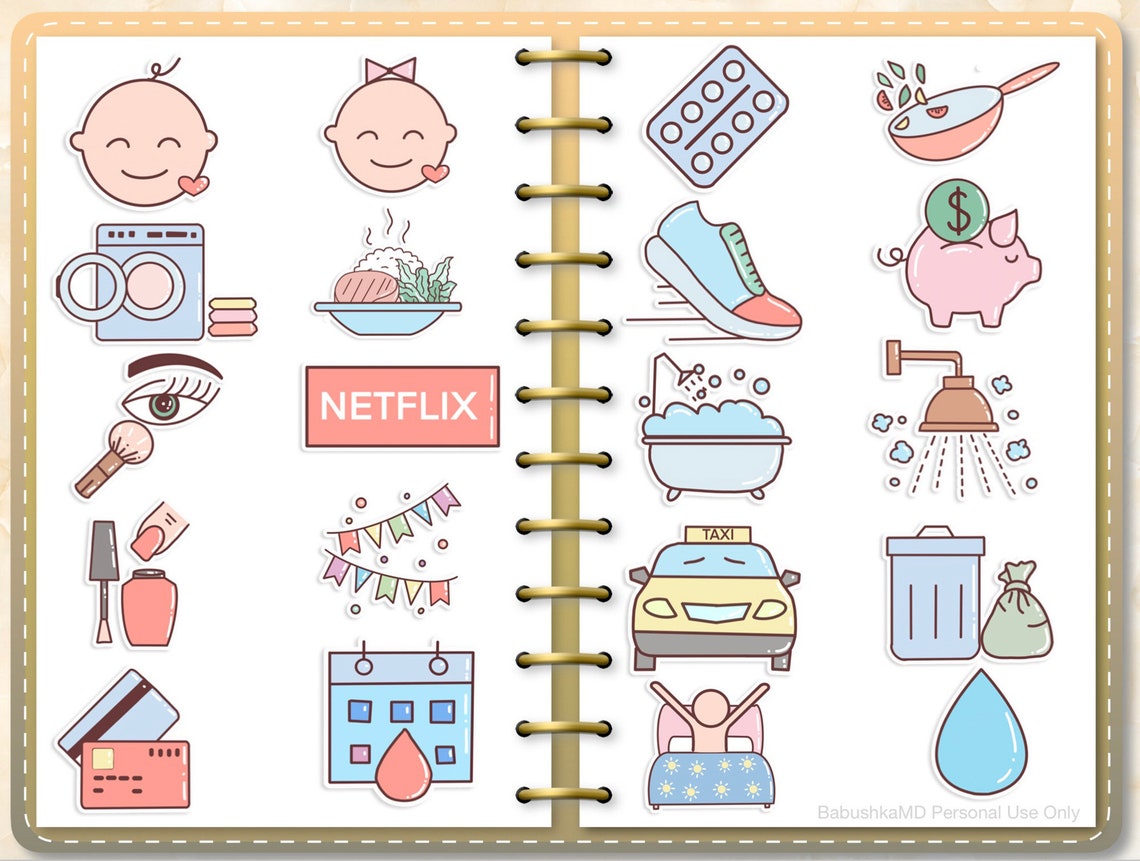 Everyday Life Digital Stickers Daily iPad Stickers - Etsy