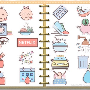 Everyday Life Digital Stickers, Daily iPad Stickers, Pre-cropped ...