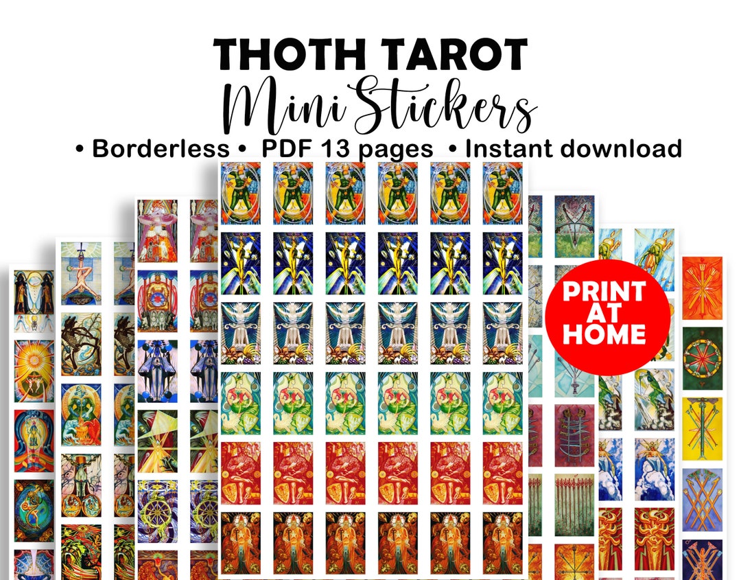 Printable Thoth Tarot Stickers: Borderless Mini Cards (PDF) - Etsy