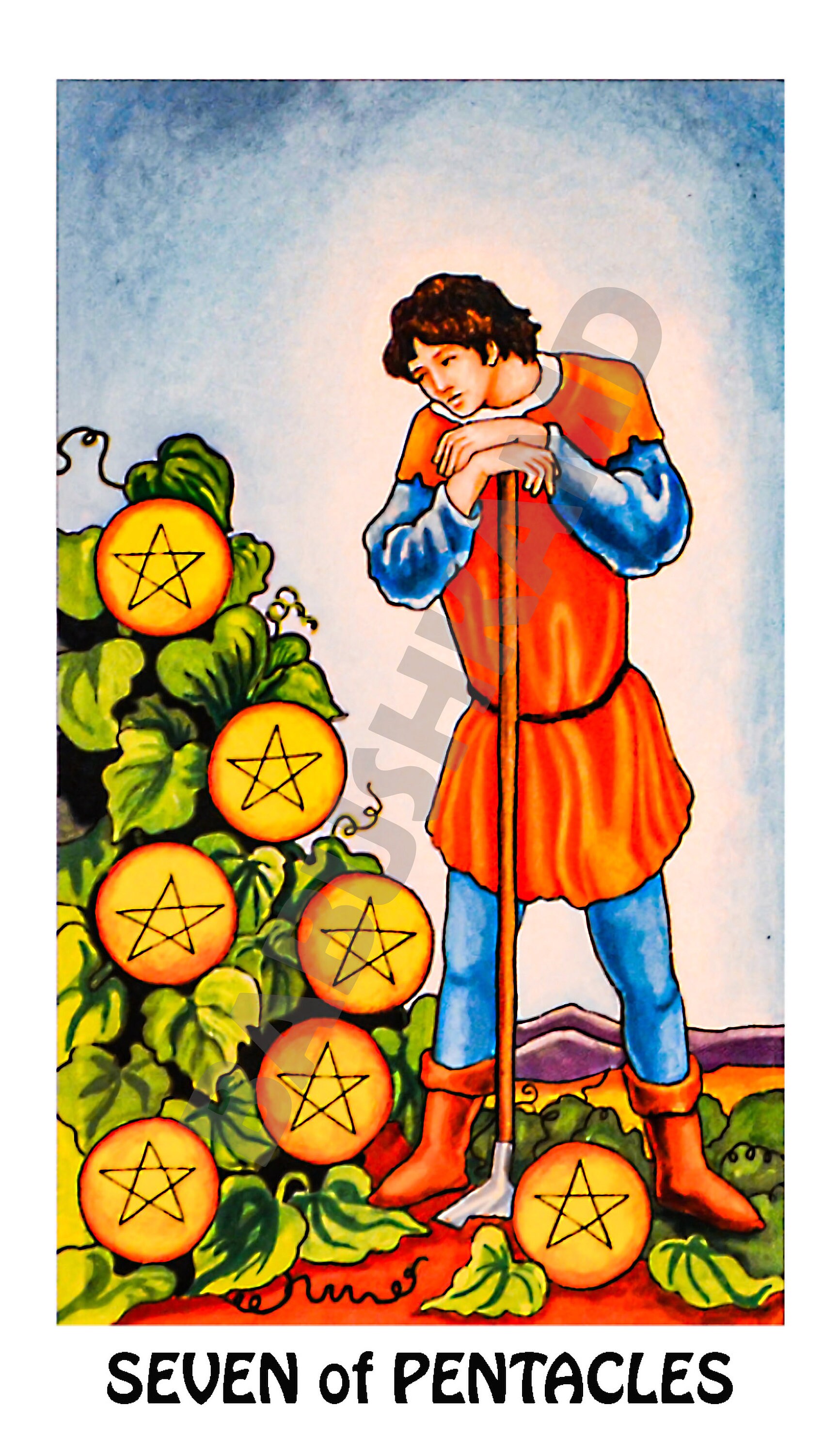 Printable Tarot Cards Minor Arcana Suit of Pentacles 14 - Etsy
