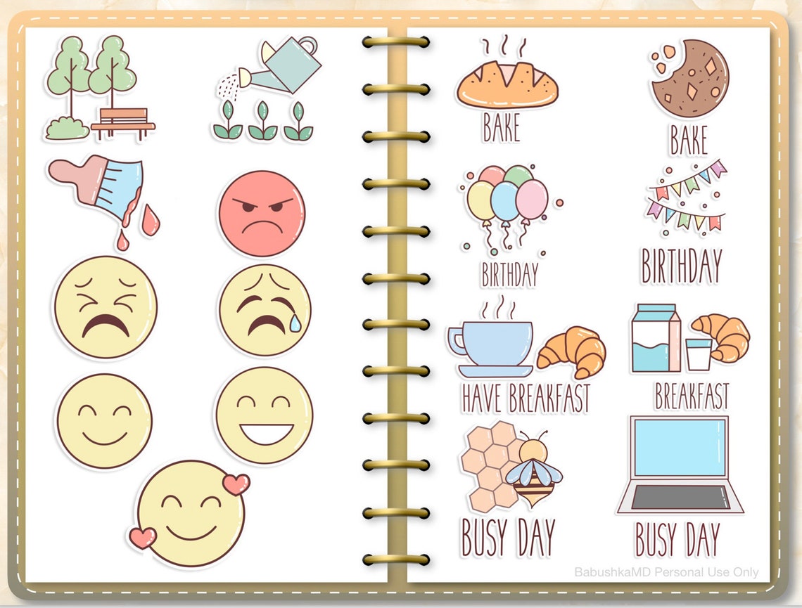 Everyday Life Digital Stickers Daily iPad Stickers - Etsy