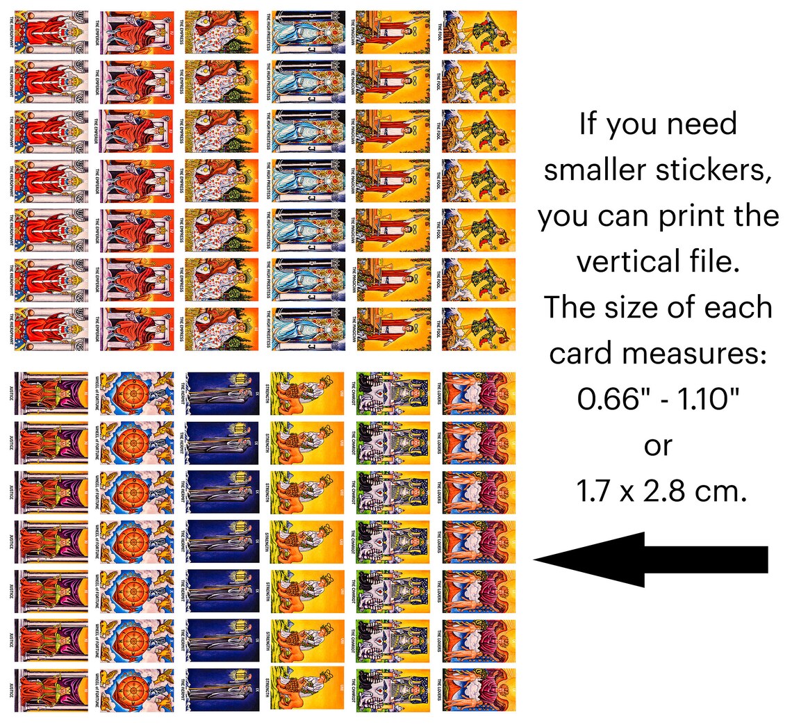 PRINTABLE Tarot Stickers Tarot Journaling Instant Download | Etsy