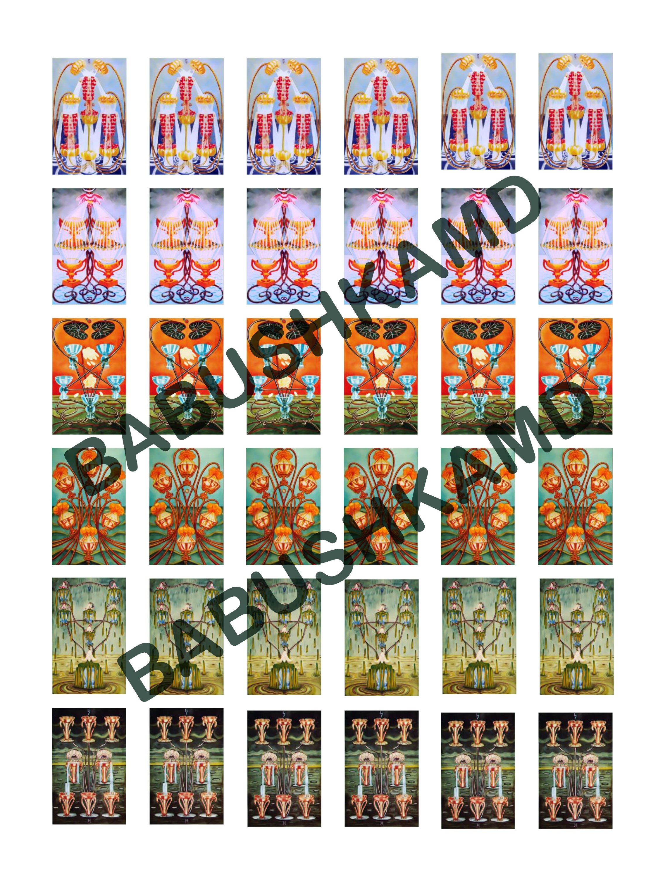 Printable Thoth Tarot Stickers: Borderless Mini Cards (PDF) - Etsy