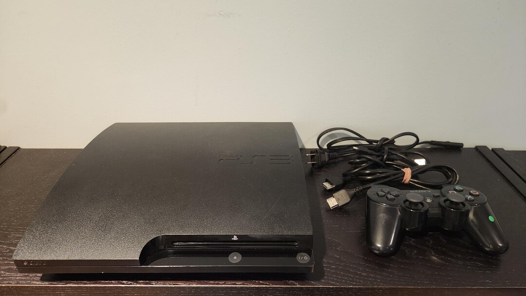 Sony Playstation 3 PS3 Slim Console W/all Cables, and 1 Dualshock 3 ...