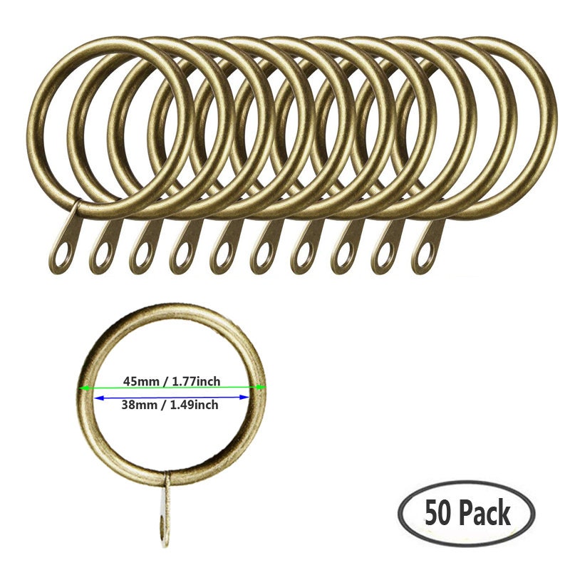 50pack Metal Curtain Rings Hanging Hooks for Curtains Pole and - Etsy UK