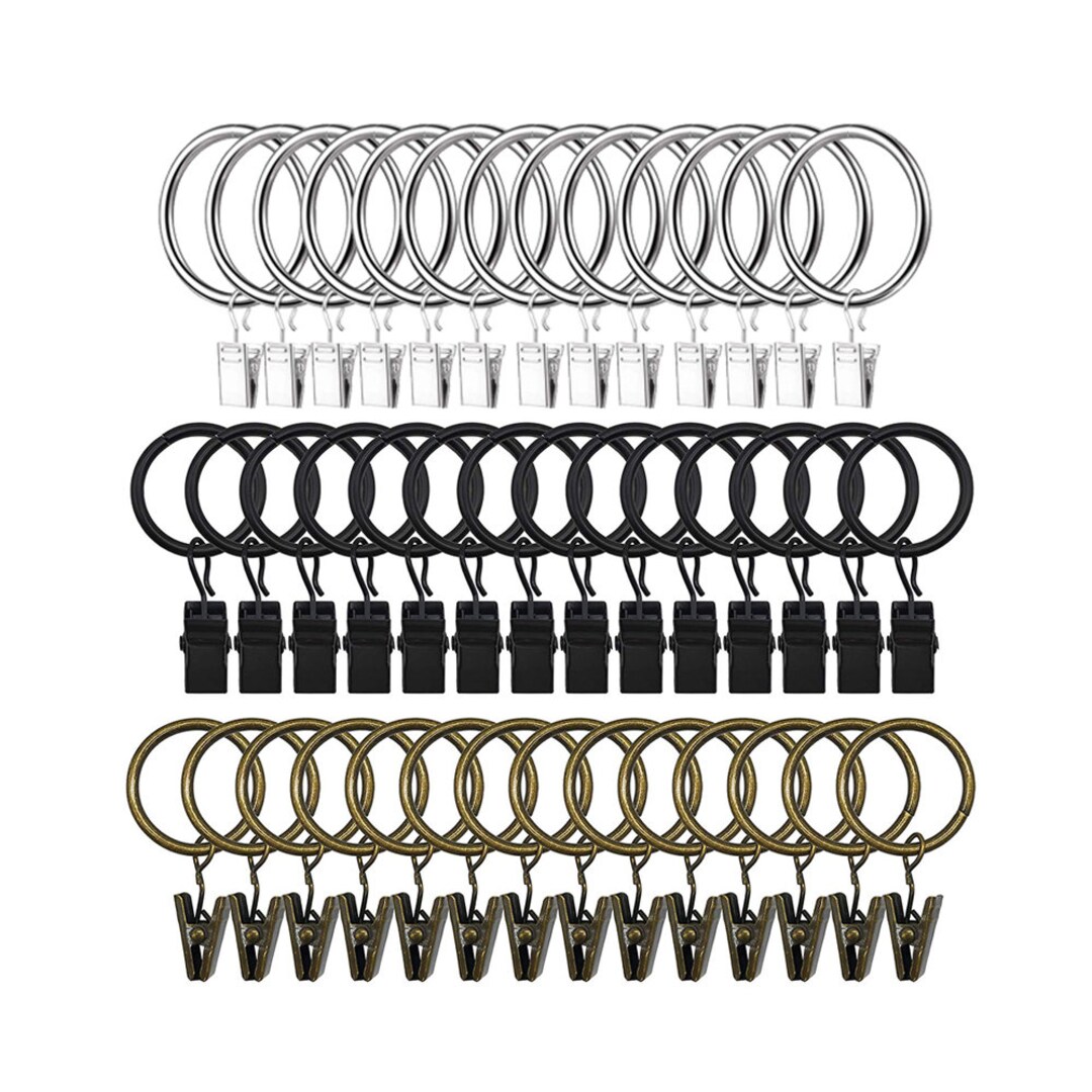 Curtain Ring Clips Metal Curtain Rings With Clip Hooks 30mm Internal ...