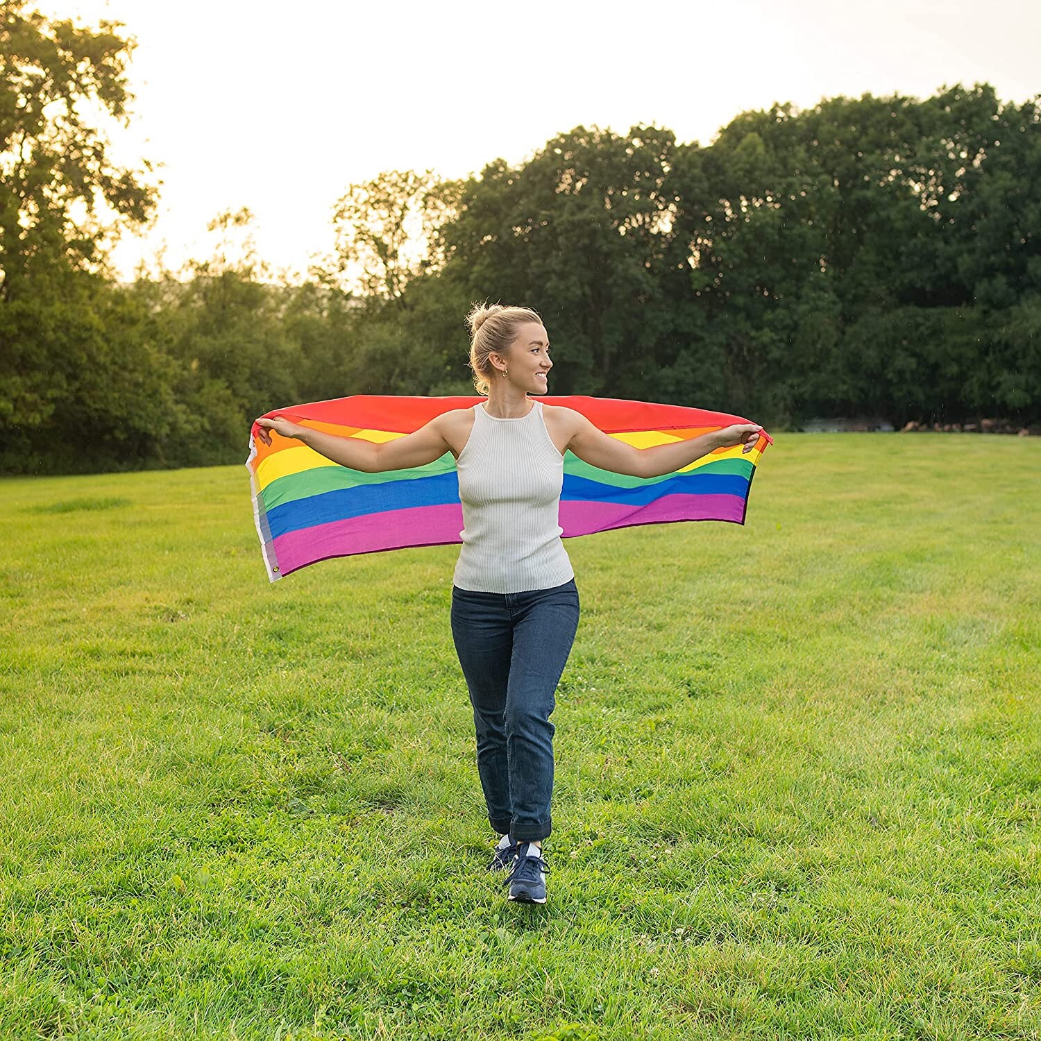 Gay Pride Flag LGBTQ Large Rainbow Flags Polyester With Brass - Etsy UK