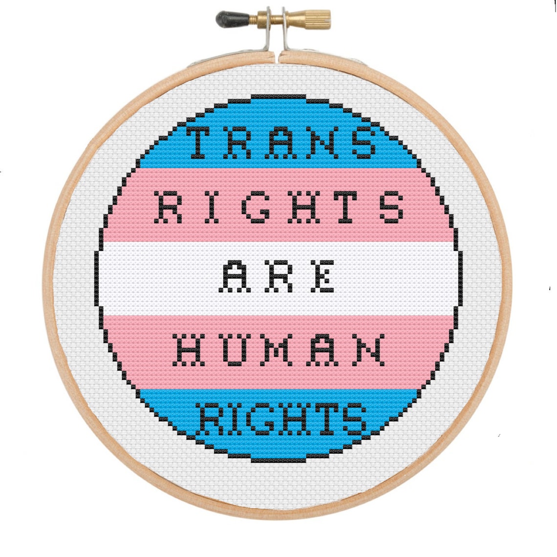 Trans Pride Flag cross stitch pattern trans rights are | Etsy