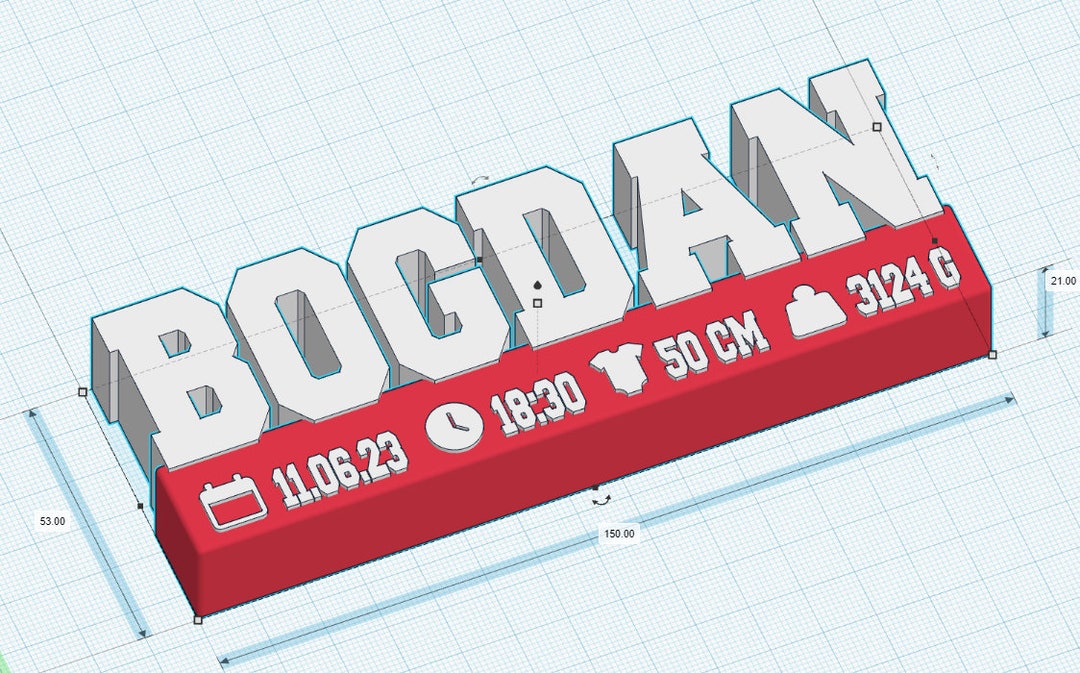 Custom 3D Print File Personalized Newborn Gift With Birth - Etsy