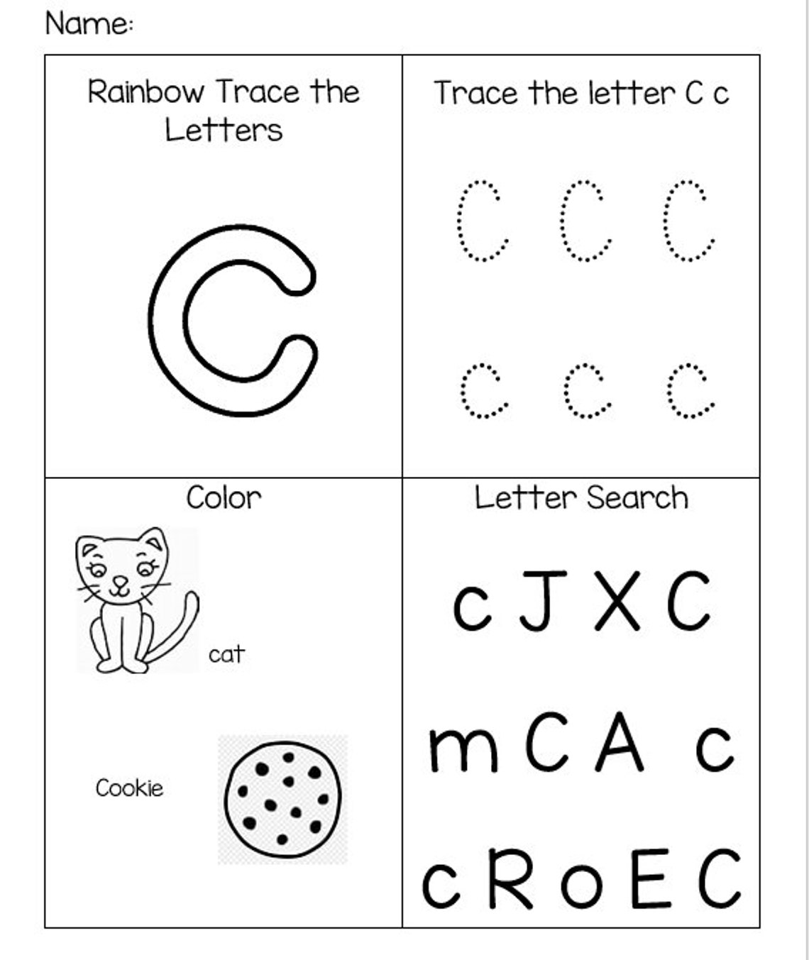 Letter Recognition Packet - Etsy