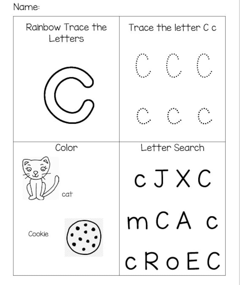 Letter Recognition Packet - Etsy