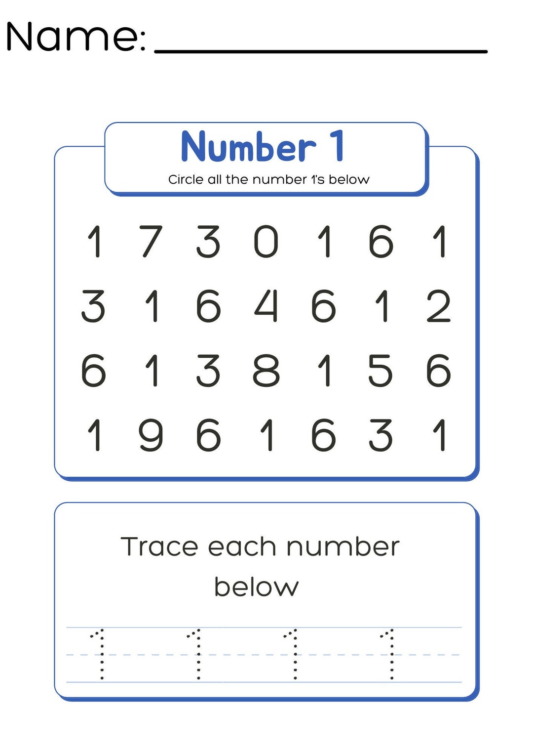 Identifying Numbers - Etsy