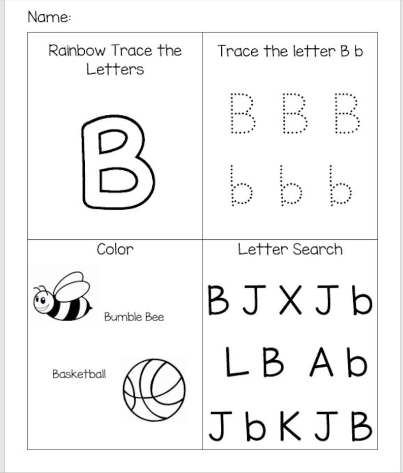 Letter Recognition Packet - Etsy