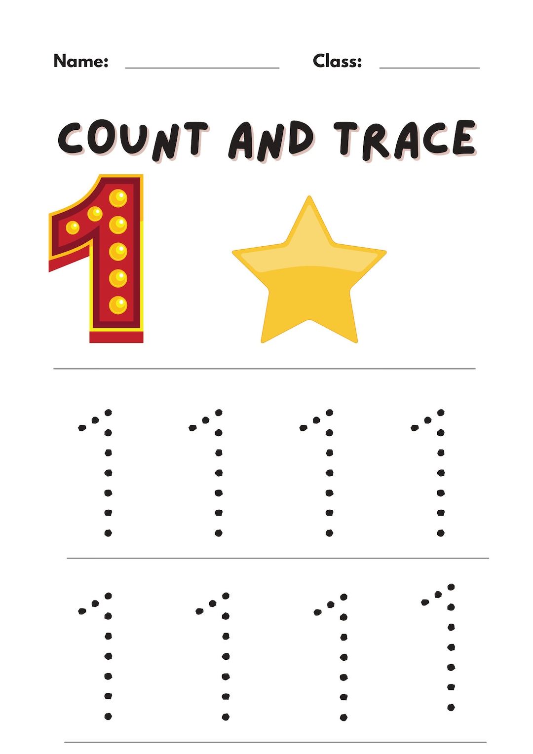 Number Tracing and Counting - Etsy