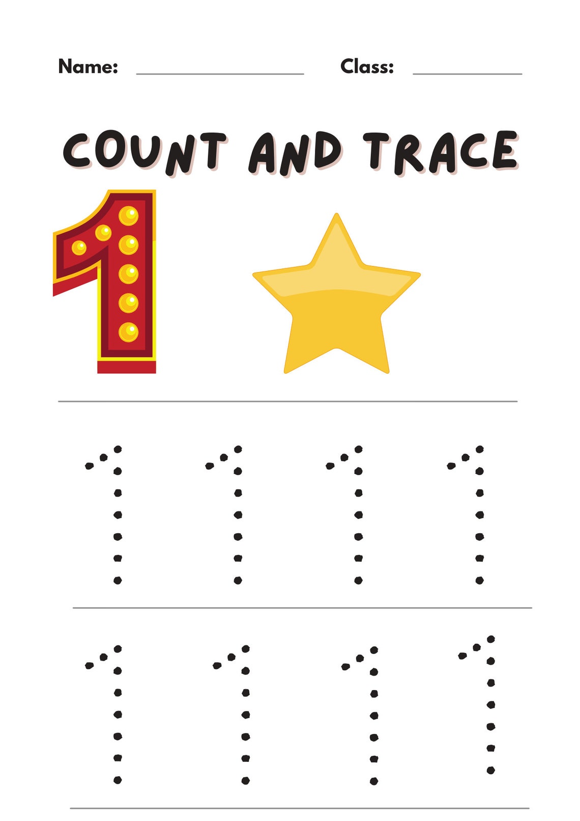 Number Tracing and Counting - Etsy