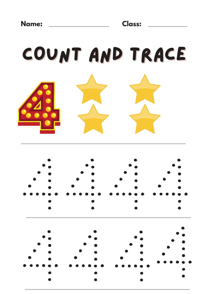 Number Tracing and Counting - Etsy
