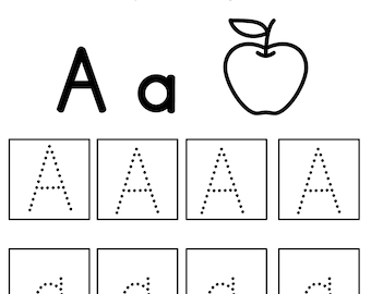 Alphabet Tracing Flashcards Uppercase and Lowercase Letter - Etsy