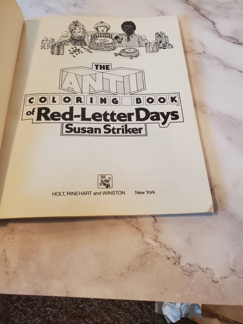 The Anti Coloring Book of Red Letter Days Activity Book - Etsy