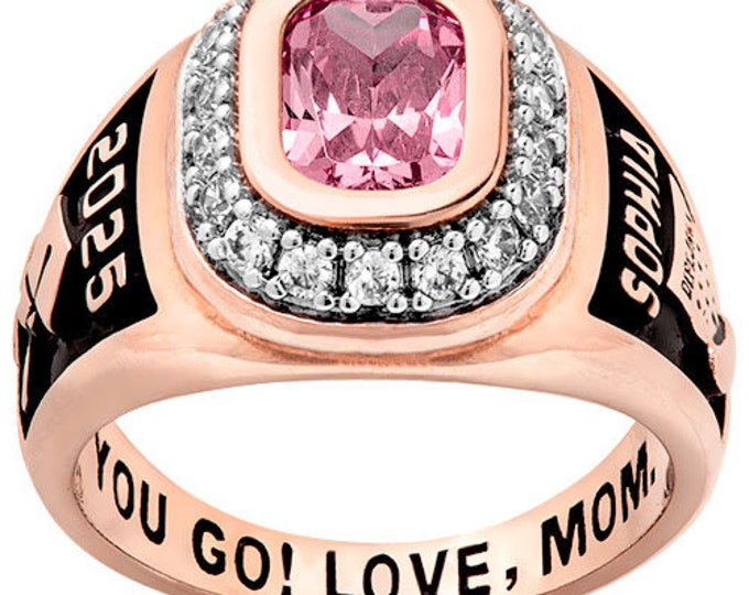 Women's Rose Gold Celebrium™class Graduation Ring With Cubic Zirconia ...