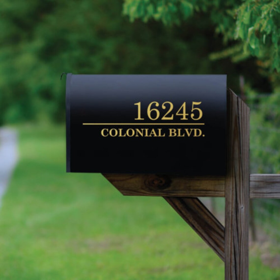 Lined Personalized Gold Mailbox Decal Custom Mailbox Decal - Etsy