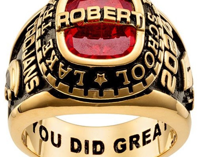 Men's Class Ring Gold Traditional Class Ring,customized Men's Class ...