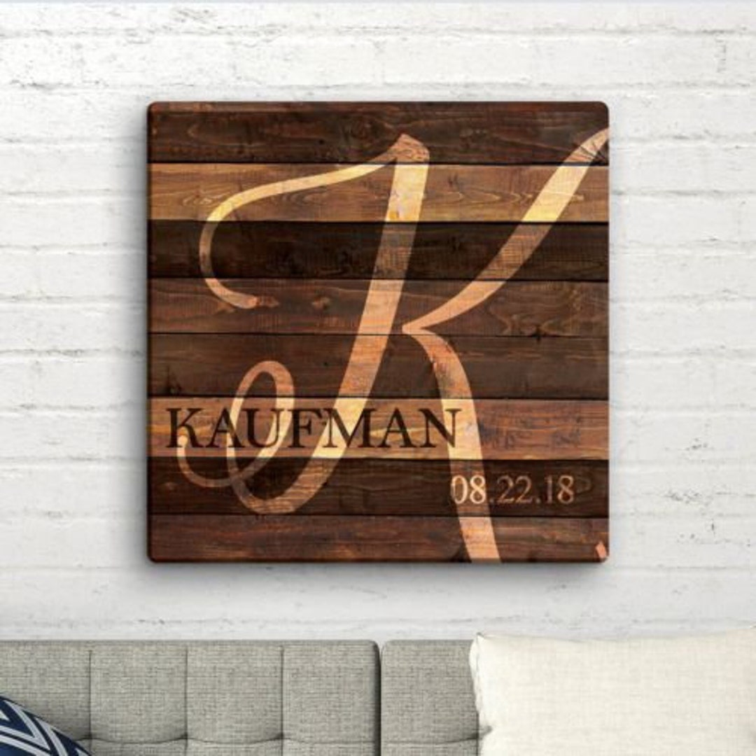 Family Initial Personalized 16x16 Canvas, Mother's Day Canvas Art ...