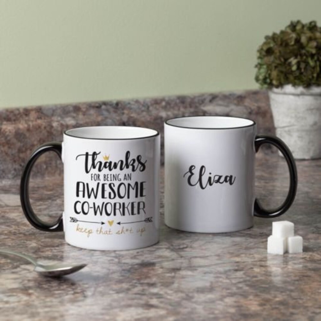 Thanks for Being an Awesome Co-worker, Personalized Coffee Mug, Ceramic ...