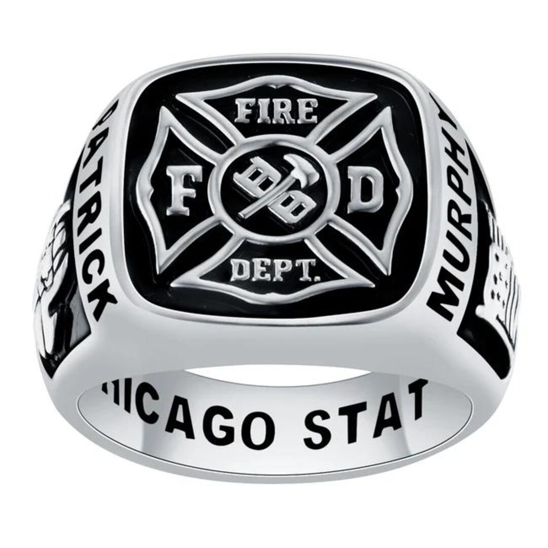 Fireman/firewoman's First Responder Ring in ©celebrium, Gold , Rose ...