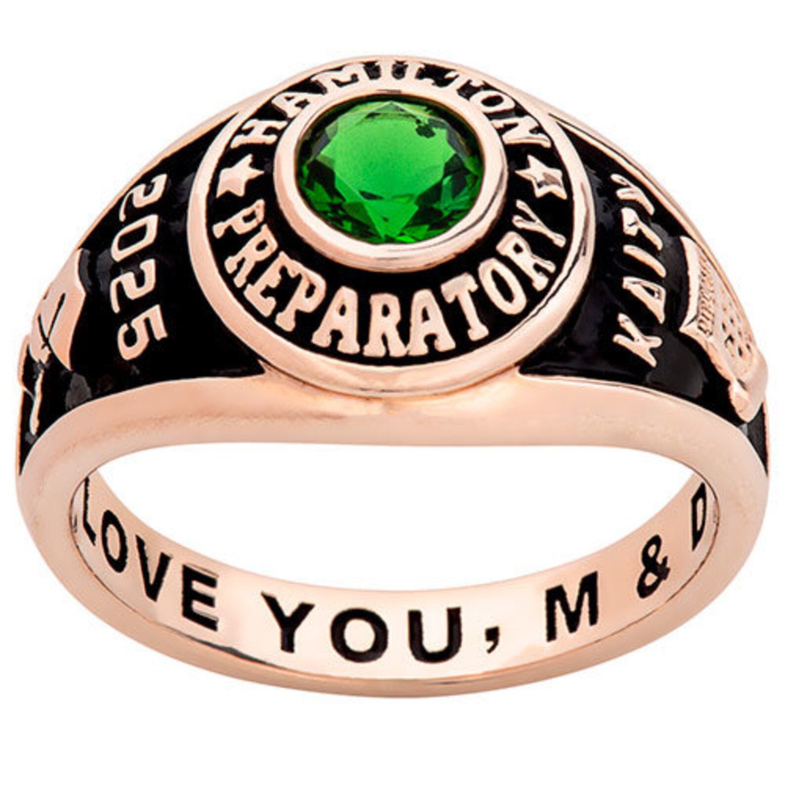 Rose Gold Women's Class Ring, Personalized Graduation Ring - Etsy