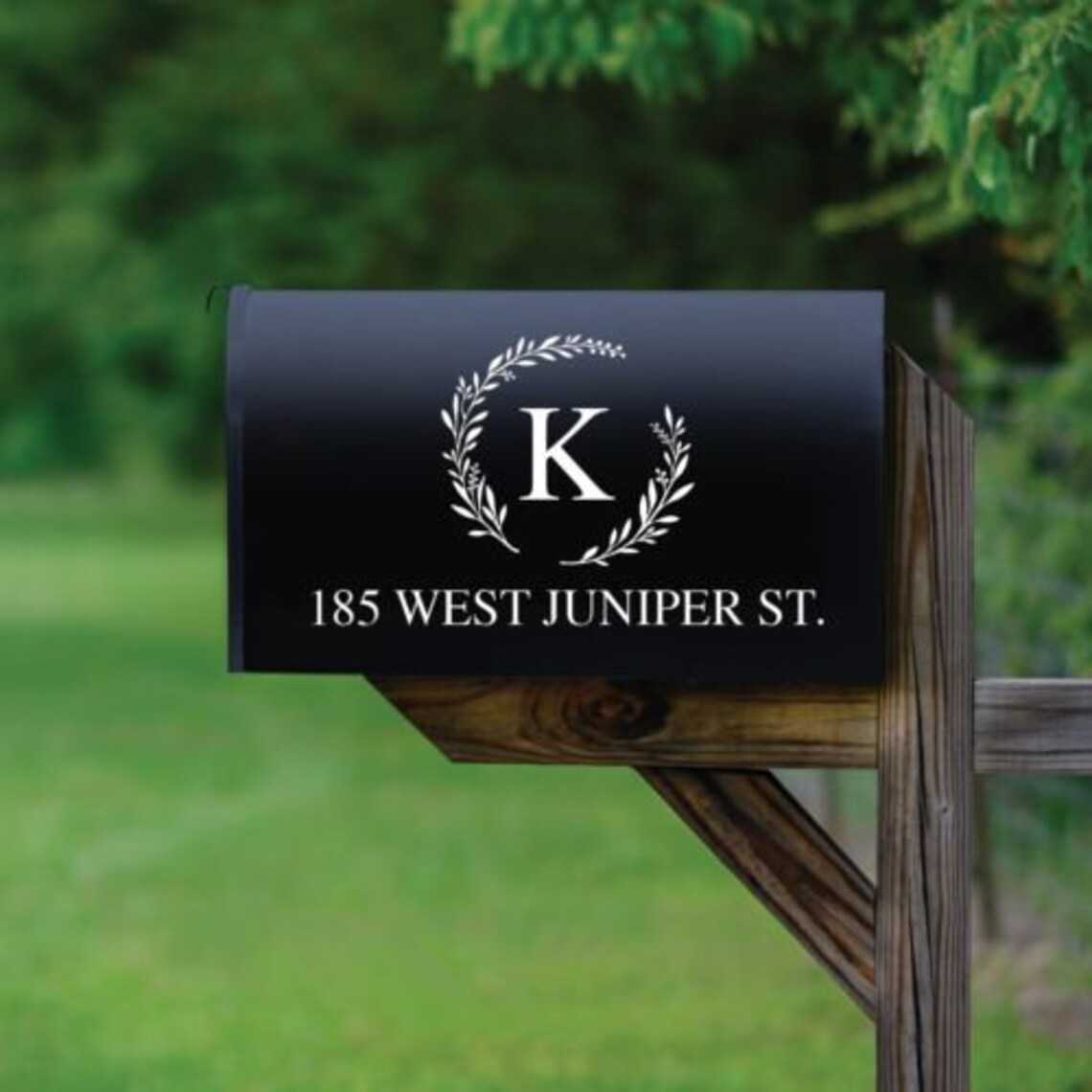 White Address Mailbox Decal With Initial and Address - Etsy