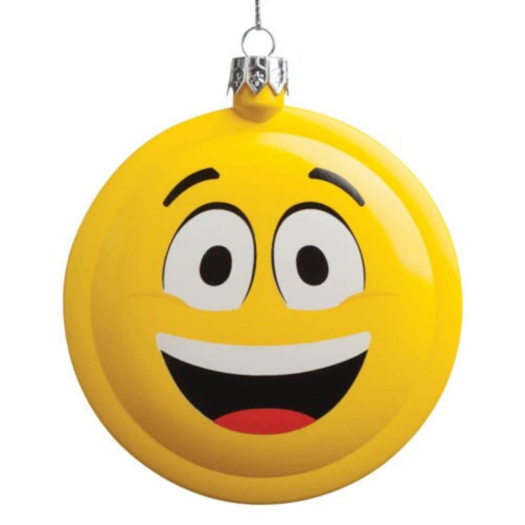 Emoji Happy Ornament, Emoticon Ornaments, Kid Ornaments, Ceramic ...
