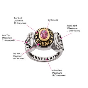 Girls High School or College Class Ring, Platinum and Gold Celebrium ...