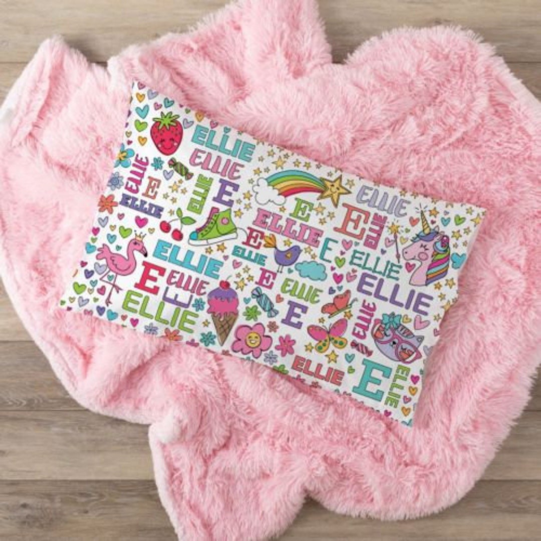Personalized Girls Pillowcase With Her Name, Girls Bedroom Decor, Girls ...