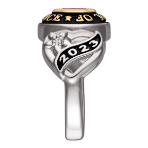 Girls High School or College Class Ring, Platinum and Gold Celebrium ...