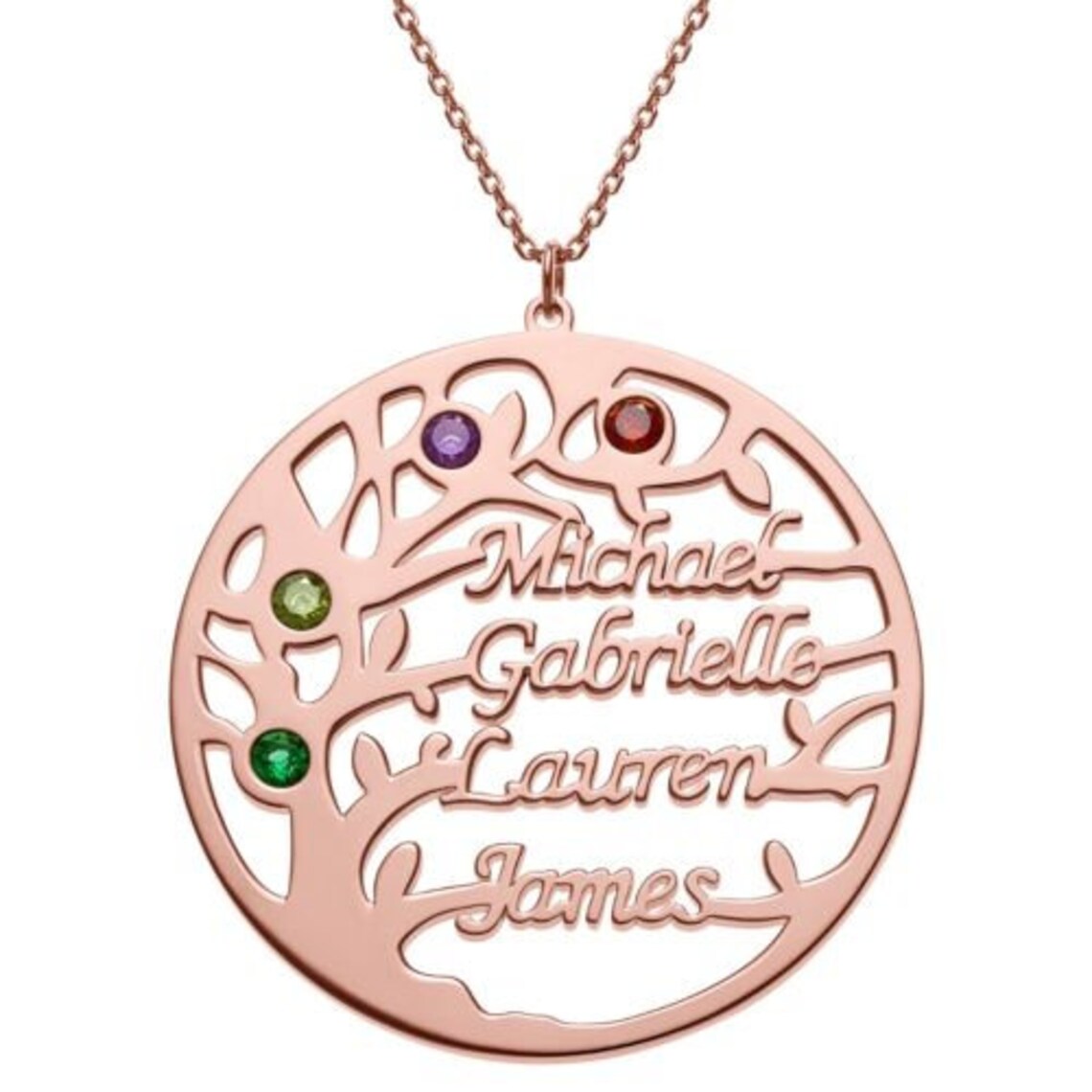 Personalized Family Tree Necklace With Birthstones and Names - Etsy