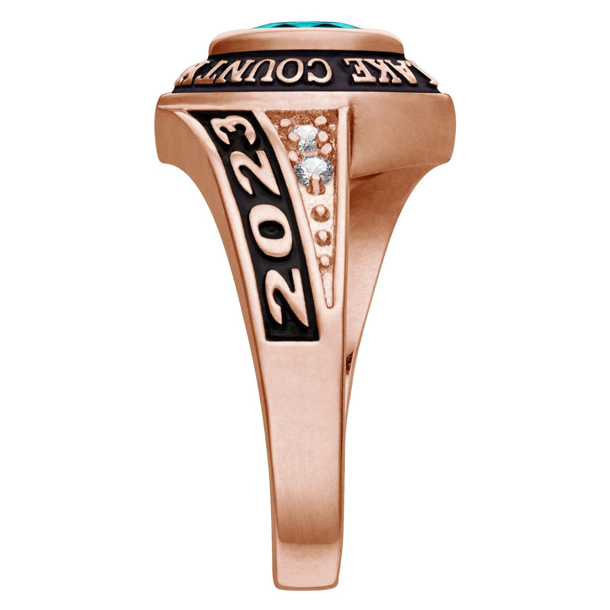 Ladies Celebrium Rose Gold Marquise Birthstone, Customized Class Ring ...