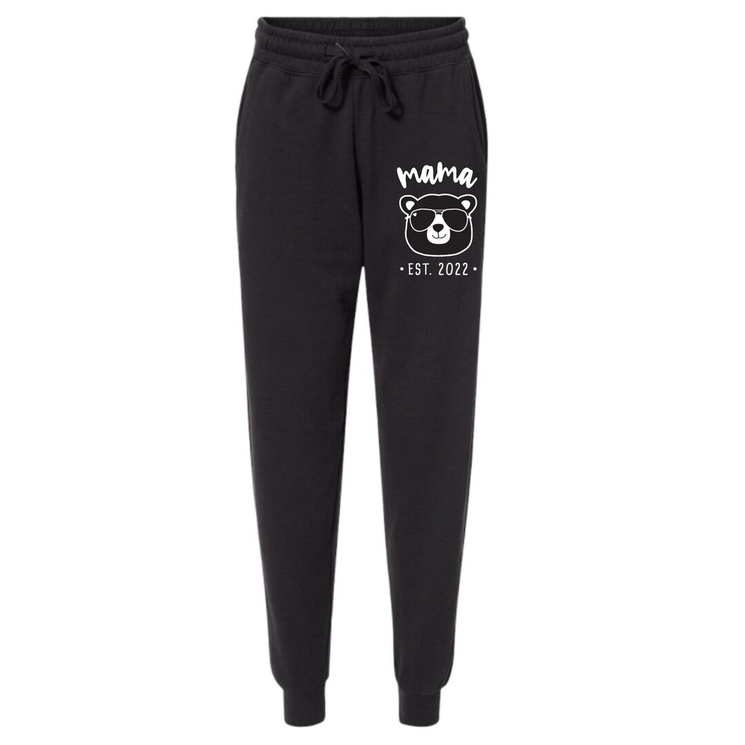 Mama Bear Personalized Black Sweatpants - Etsy