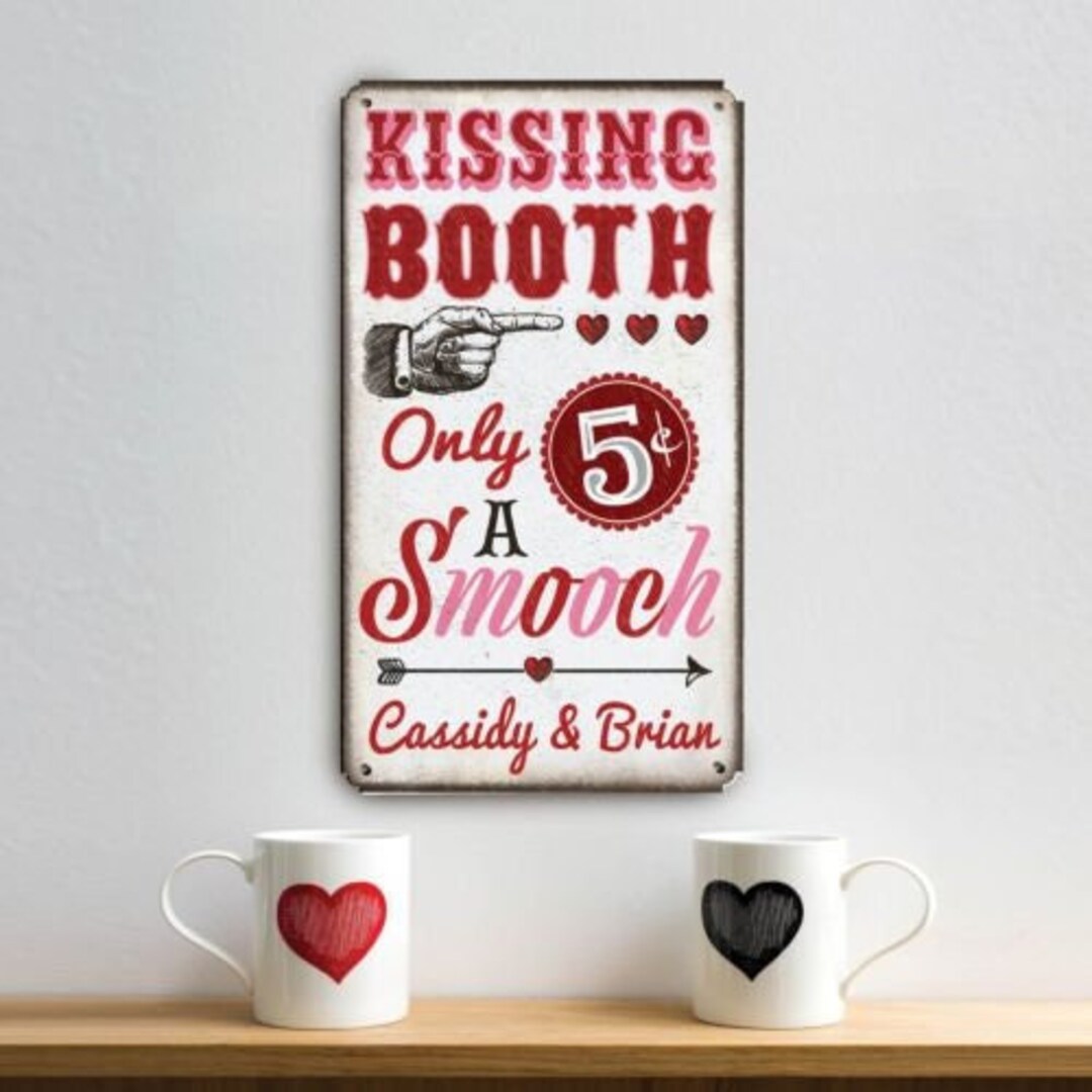 Kissing Booth Personalized Tin Sign, Custom Tin Sign, Custom Signs ...