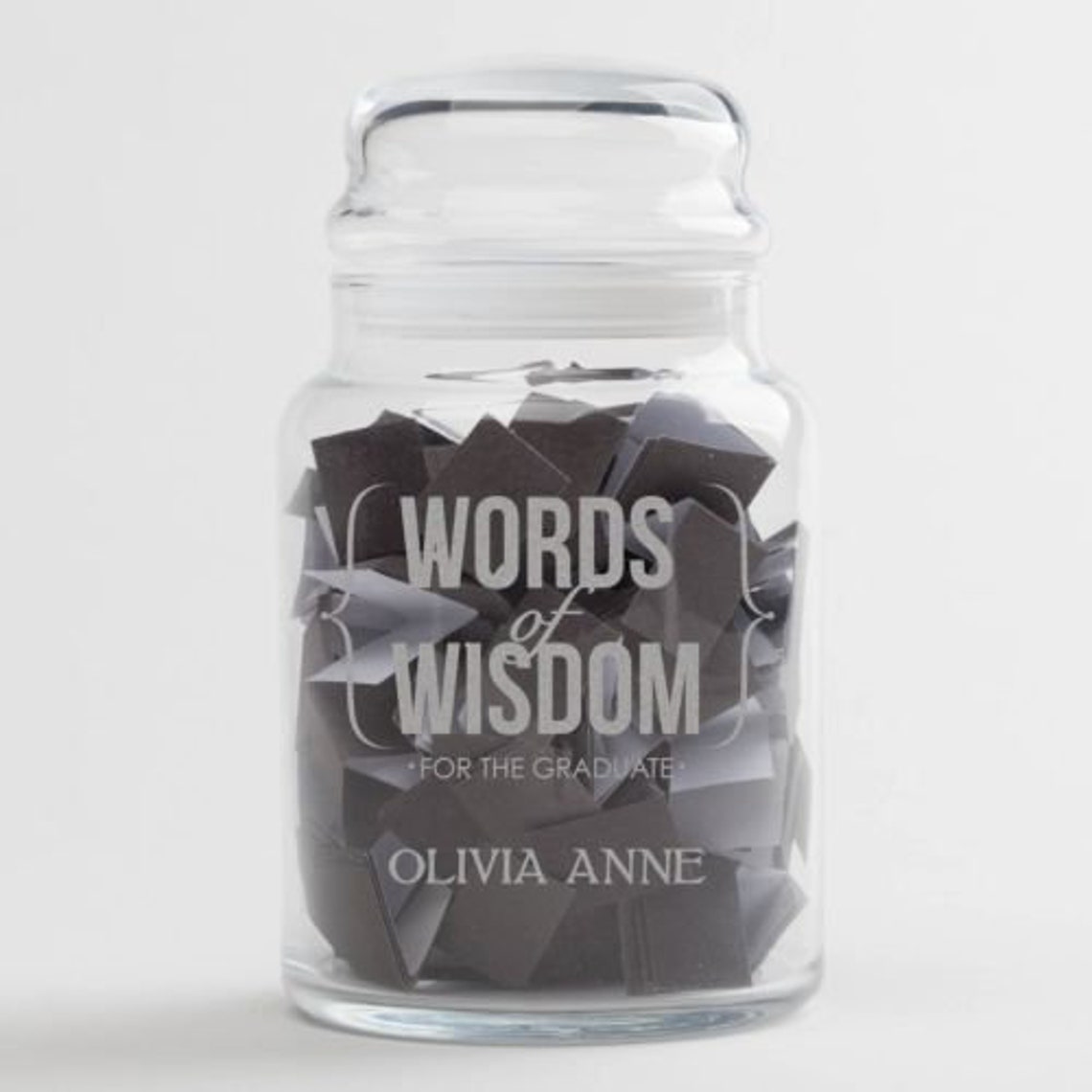 Words of Wisdom Graduation Personalized Glass Jar Graduation | Etsy