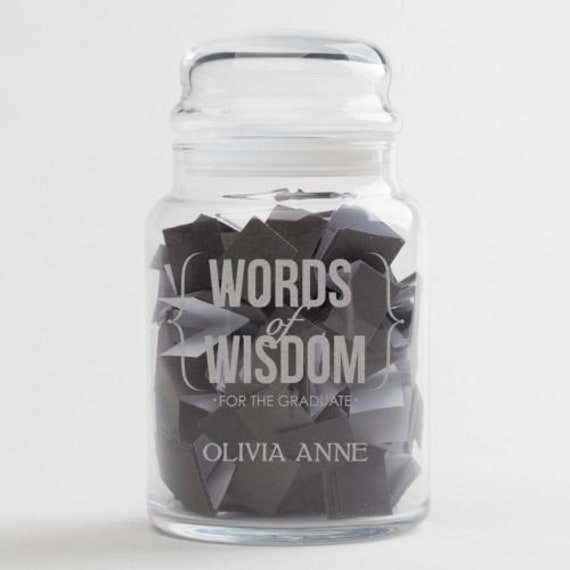 Words of Wisdom Graduation Personalized Glass Jar Graduation | Etsy