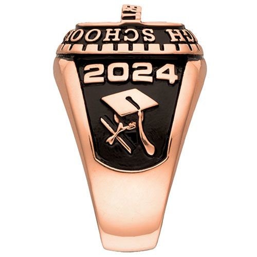 Men's Personalized Class Ring, 18K Gold Rose Plate. for Highschool or ...